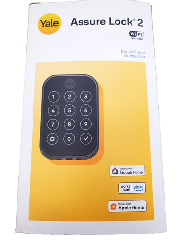 Yale Assure Lock 2 Deadbolt, Black Suede Smart Keyless Entry Door Lock ...