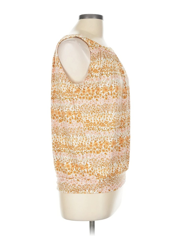 Ann Taylor LOFT Outlet Women Gold Sleeveless Blouse L | eBay