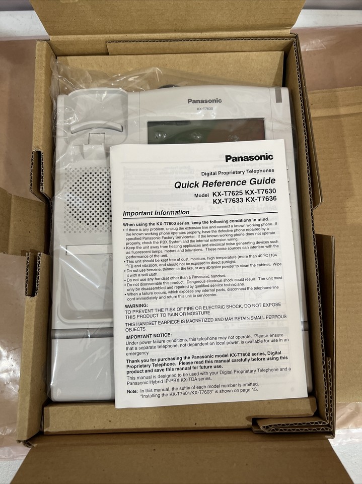 Panasonic KX-T7630 Digital display Hybrid phone WHITE *New original box ...