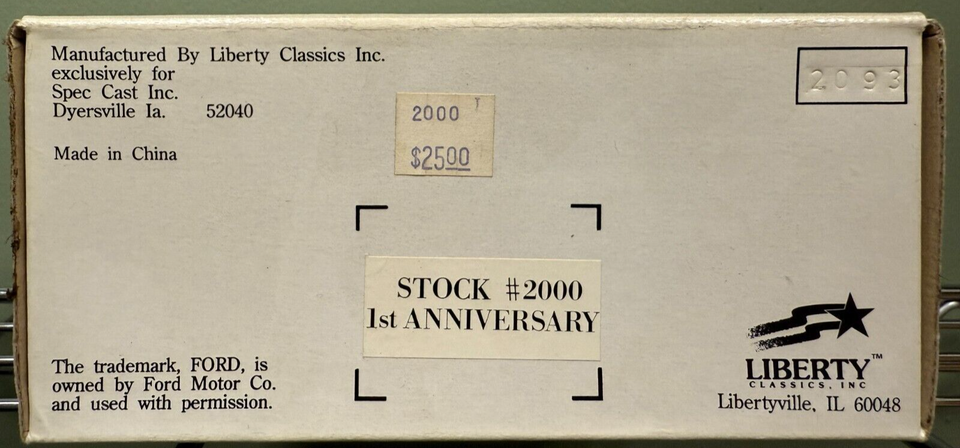 Liberty Classics 1st Anniversary Limited Edition Ford Model A Tanker ...