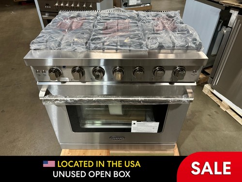 36 in. Gas Range, 6 Burners, Stainless Steel (OPEN BOX, COSMETIC ...