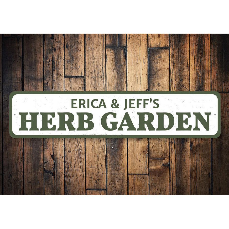 Herb Garden Sign, Personalized Gardener Names Metal Wall Decor ...