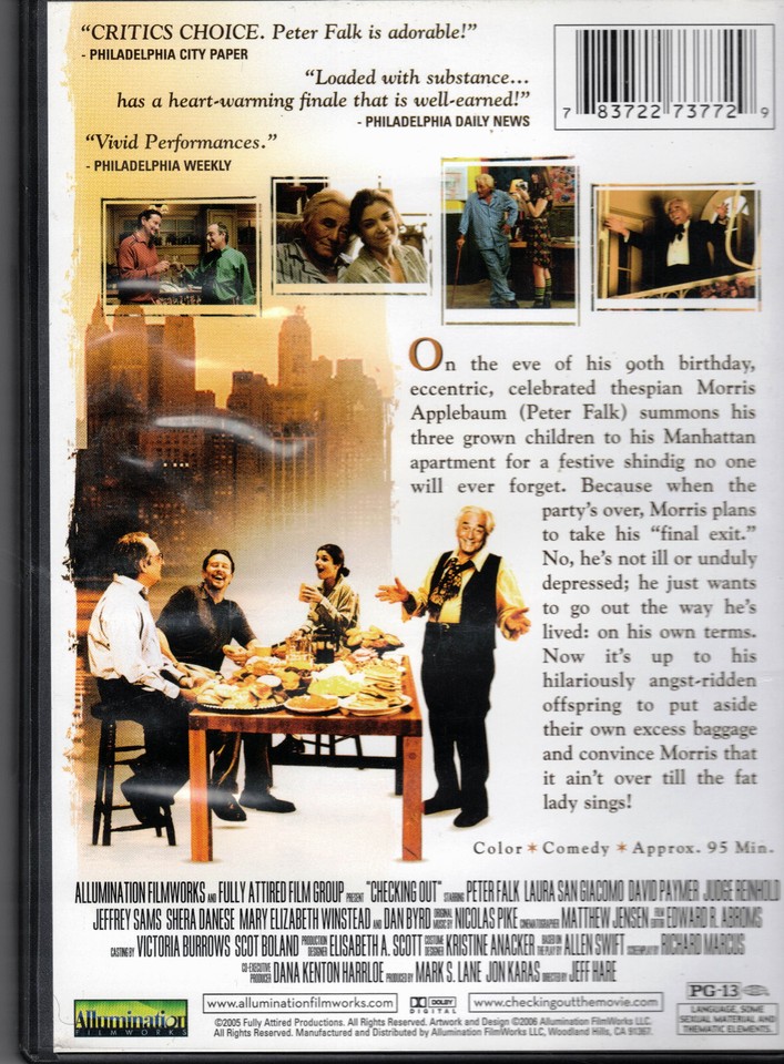 Checking Out - DVD - Peter Falk - 2006. Laura San Giacomo, David Paymer ...