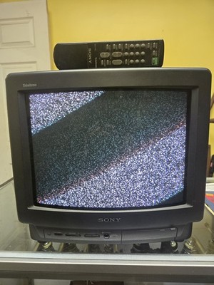 Sony Trinitron 13" CRT Color TV KV-13TR28 w/ Remote Retro Gaming ...