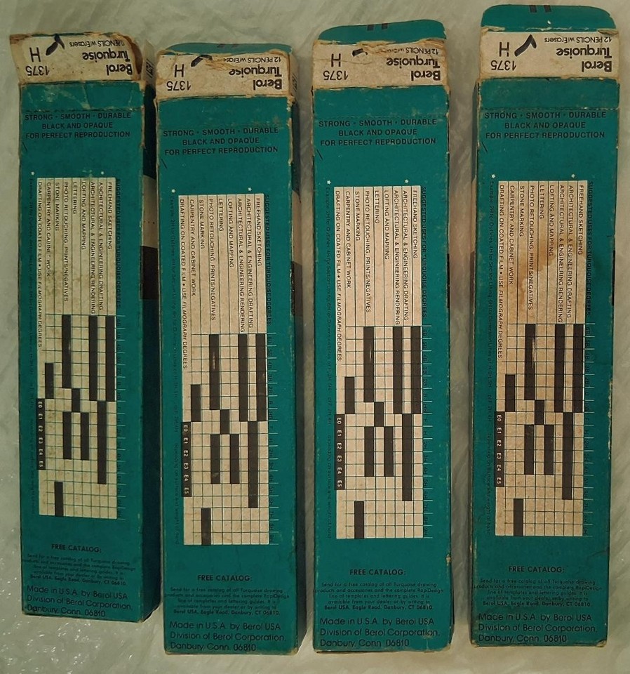 47 Unsharpened Vtg Berol Turquoise 1375 H Drawing Pencil Lot | eBay