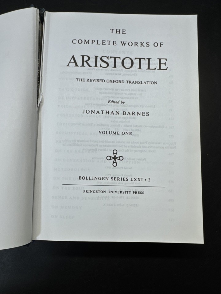 The Complete Works of Aristotle, Volume 1 & 2 | eBay