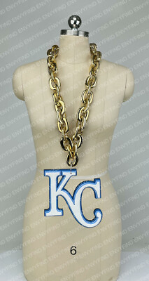New MLB KANSAS CITY ROYALS GOLD Jumbo Big Fan Chain Necklace Foam MI ...