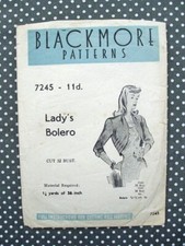 1950s McCalls Ladies Vintage Sewing Pattern Bolero Jacket 7970 for sale ...