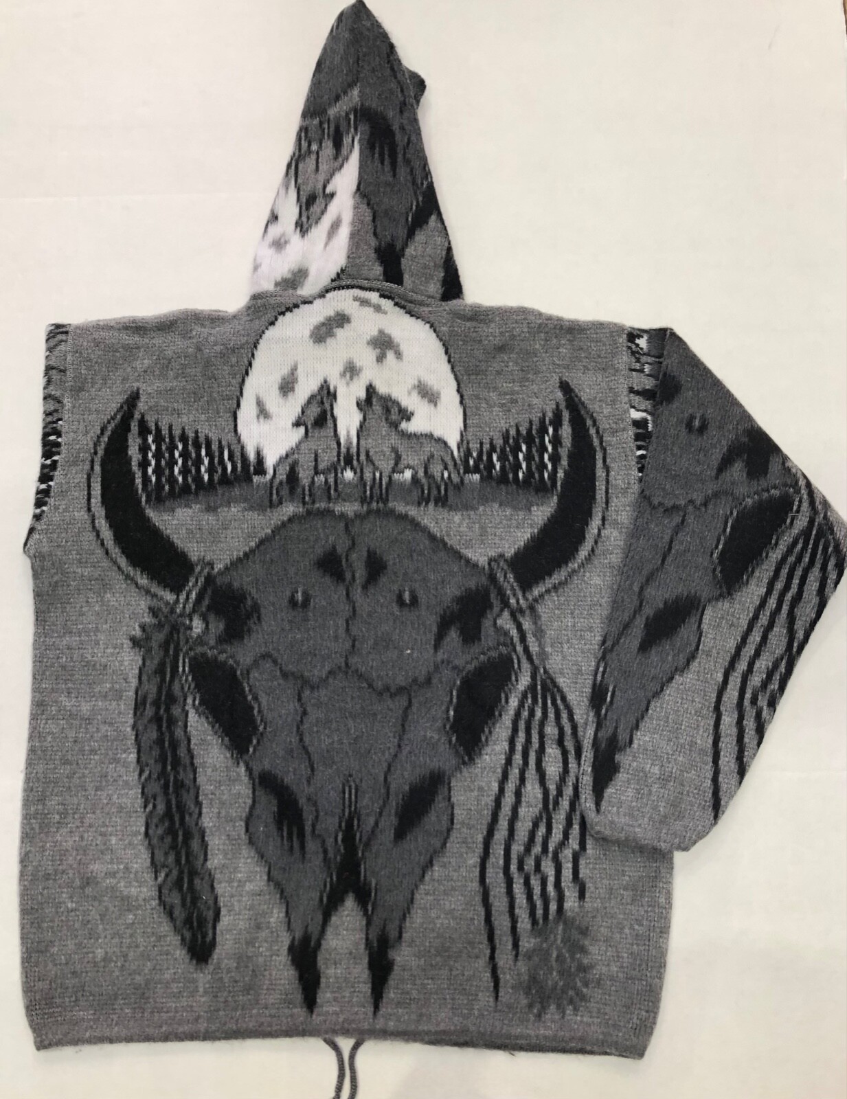 Rasta Ethnic Native American Wool Sweater Hoodie Made in Ecuador LARGE ...