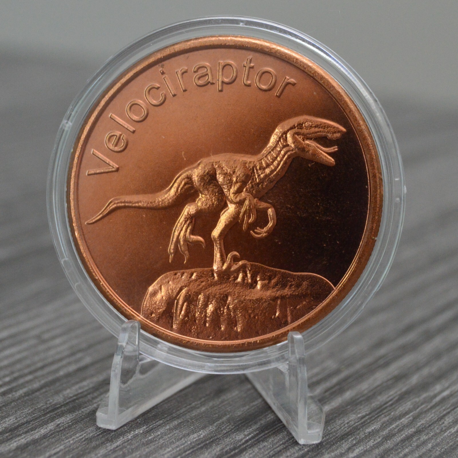 Velociraptor Dinosaur 1 oz Pure Copper Round Collectible Coin in ...