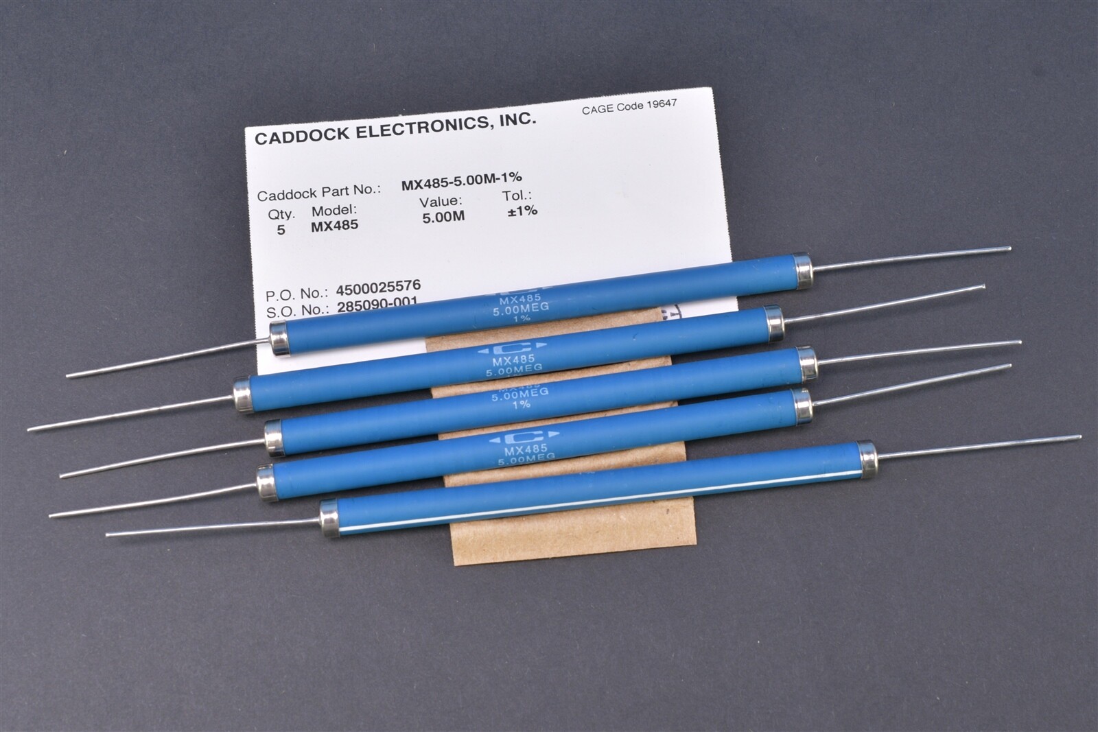 5 Caddock MX Precision High Voltage Resistors 32kV 5 Megohms 1% 10W ...