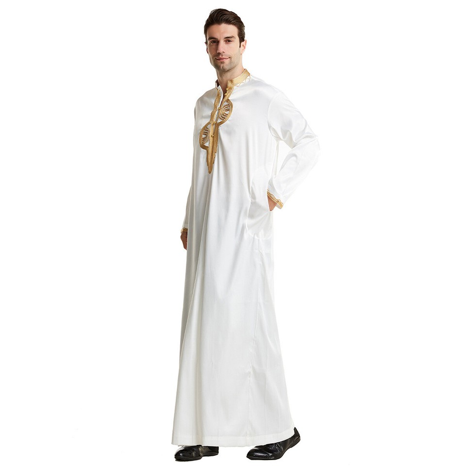 Mens Saudi Arab Muslim Robe Long Thobe Jubba Dishdasha Thawb Thoub ...