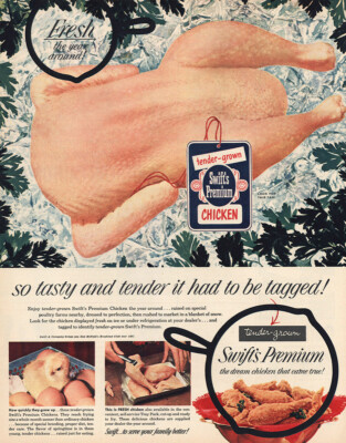1954 Swift: Fresh the Year Round Chicken Vintage Print Ad | eBay UK