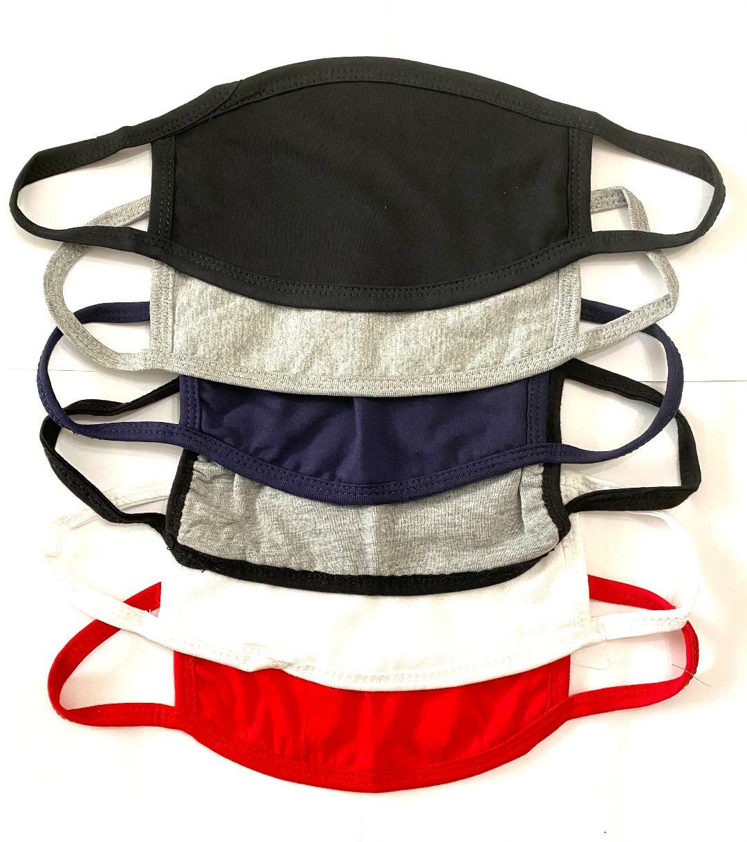 1 to 6 PCS Reusable Face Mask 100% Soft Cotton 3 Layers Washable Face ...