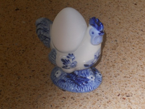 Vintage Delft Blue Porcelain Hen Shaped Single Egg Cup | eBay