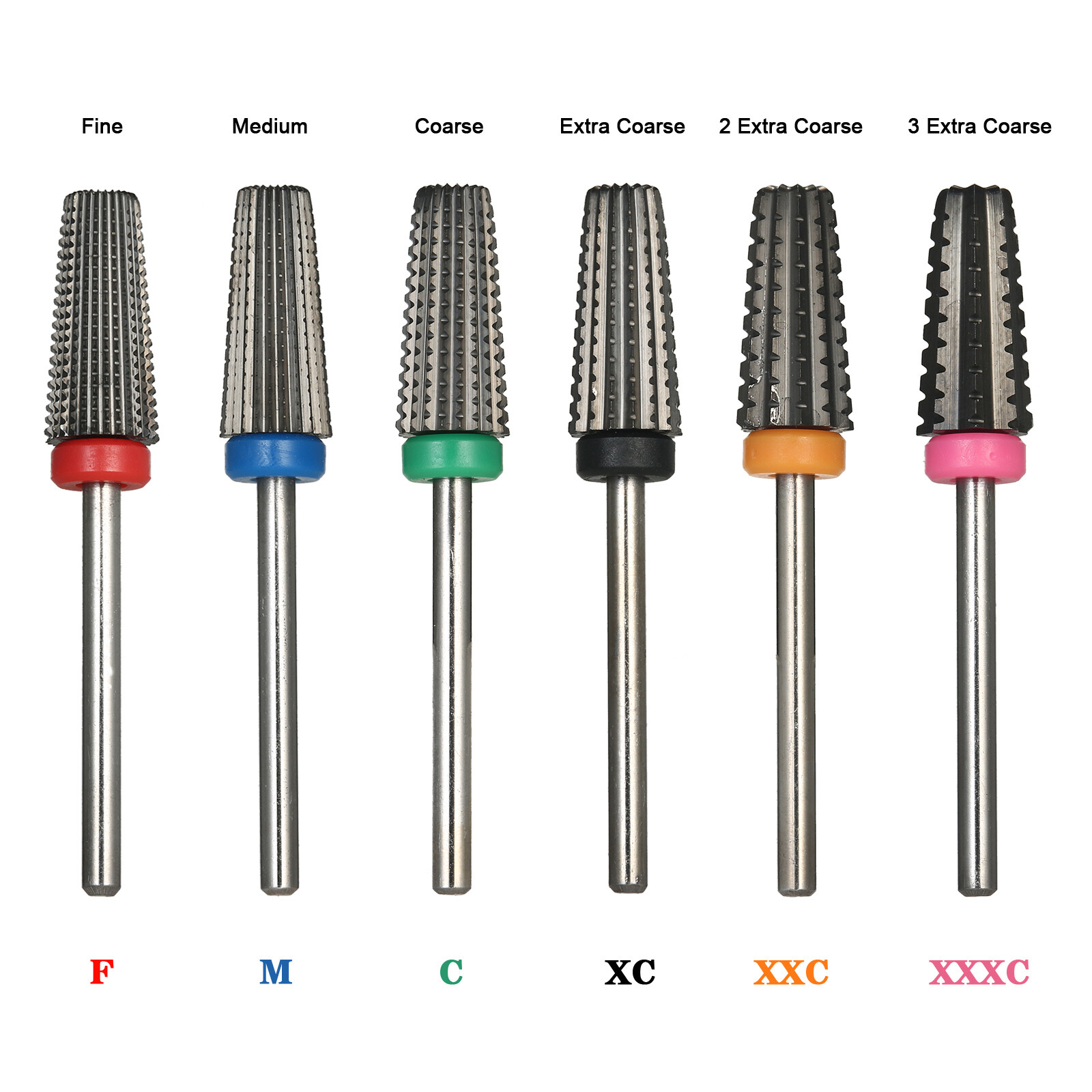 5 in 1 Tapered Nail Drill Bits with Cut 3/32'' Two-Way Milling for I4B2 ...