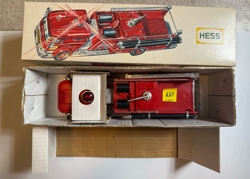 RARE Vintage 1970 Hess Fire Truck Pumper Marx w/ Box Inserts & Battery ...