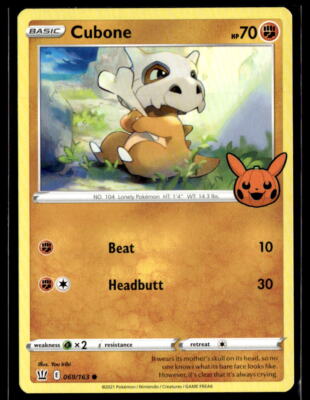 2021 Pokemon Creatures Game Freak CUBONE #069 TRICK OR TRADE | eBay