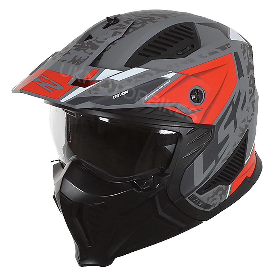 LS2 OF606 DRIFTER DEVOR MODULAR OPEN FACE MOTORCYCLE HELMET + FREE DARK ...