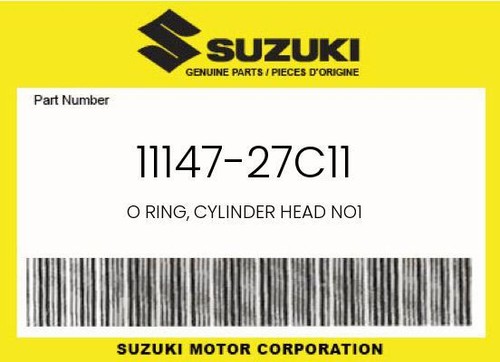 NEW Genuine OEM Suzuki O RING, CYLINDER HEAD NO1 - 11147-27C11 SUZ07QN ...