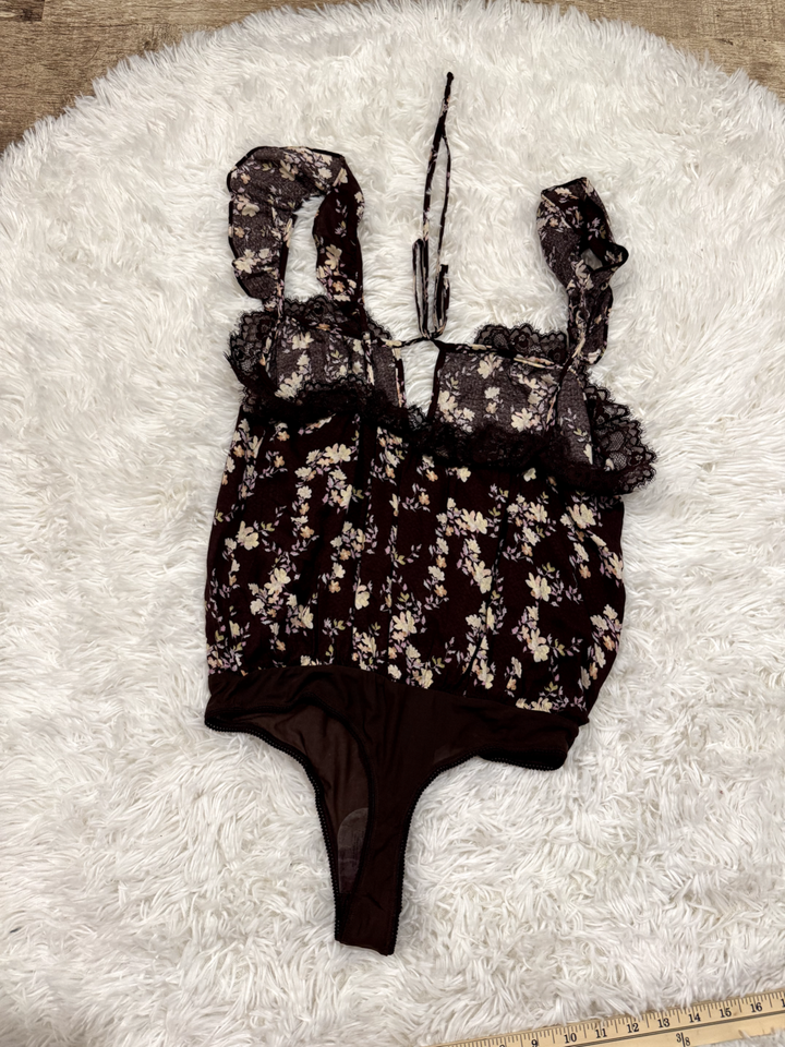 NWOT FREE PEOPLE ruffled lace bodysuit top SIZE SMALL fairy coquette boho whimsy | eBay