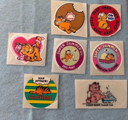 Vintage 1980s Garfield stickers Jim Davis Cat 1984 | eBay