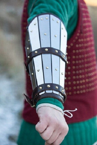 Medieval Splint Combat Bracers Handmade Armor 18 Gauge SCA Steel ...