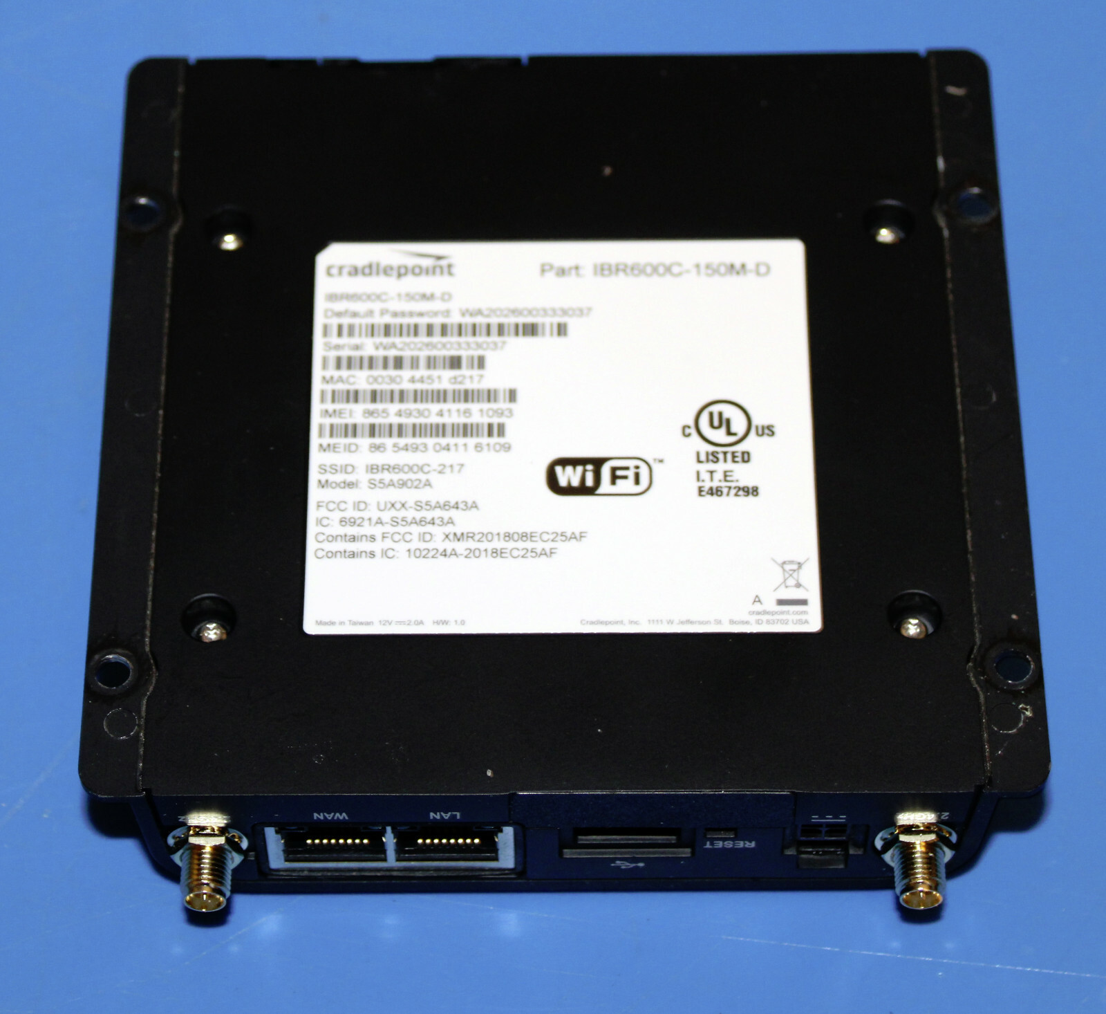 Cradlepoint LTE Router Dual SIM IBR600C-150M-D S5A902A With Power ...