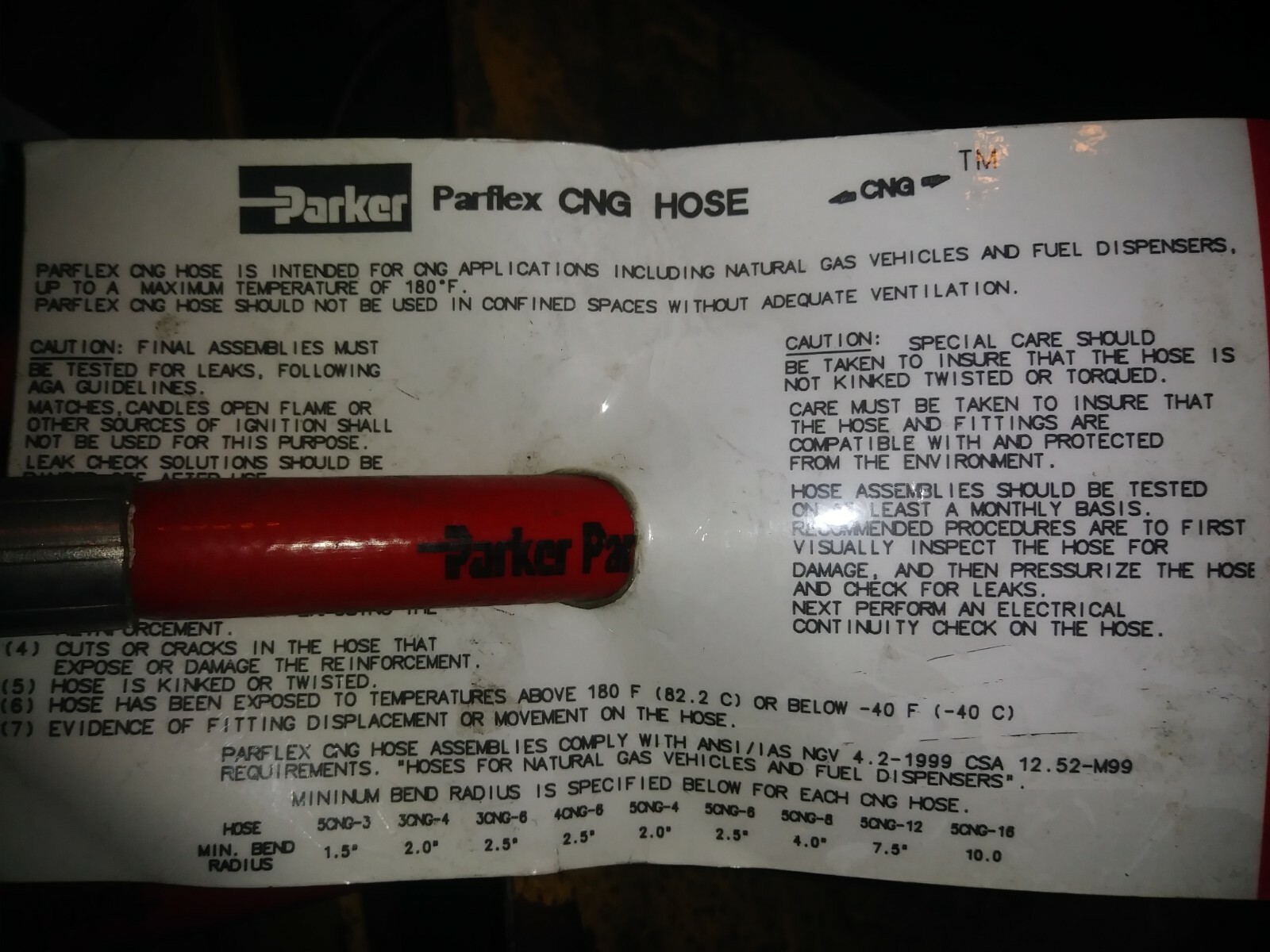 Lot of 10 Parker 55 Series Parflex 3/8" ID High Pressure Hose 46" - NEW ...