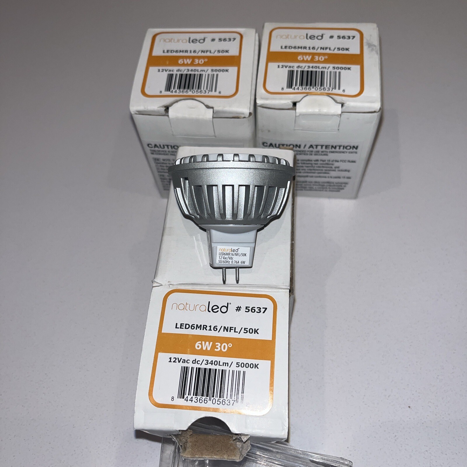 naturaLED #5637 LED6MR16/NFL/50K 30D 6W 5K MR16 LED Lot Of 3 Light ...