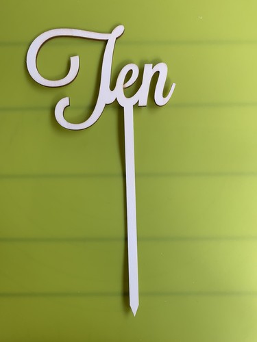 Wooden word Ten cake topper | eBay