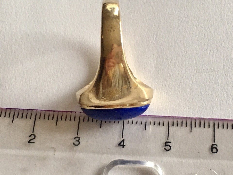 Large 14k Gold Lapis Men's Mans Vintage Ring | eBay