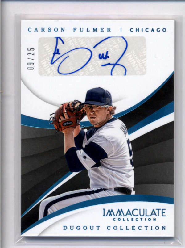 CARSON FULMER 2018 IMMACULATE DUGOUT COLLECTION AUTOGRAPH AUTO #09/25 ...