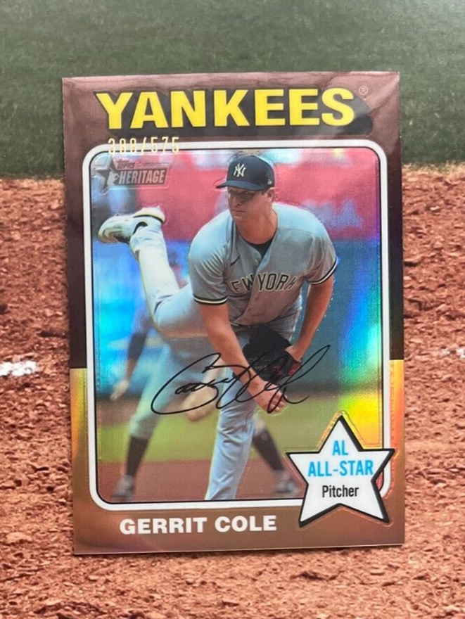 2024 TOPPS HERITAGE GERRIT COLE CHROME REFRACTOR /575 #331 | eBay