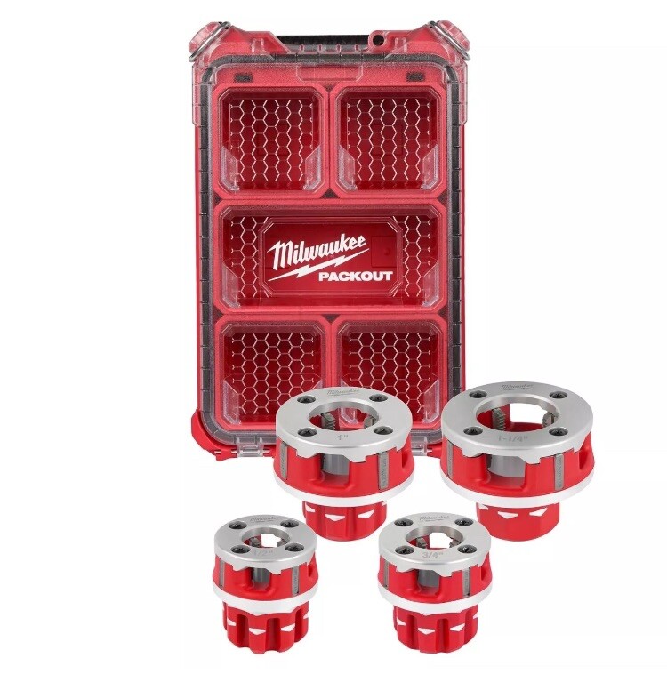 Milwaukee 48-36-1063 Pipe Threader Compact NPT Aluminum Die Head Kit 1/ ...