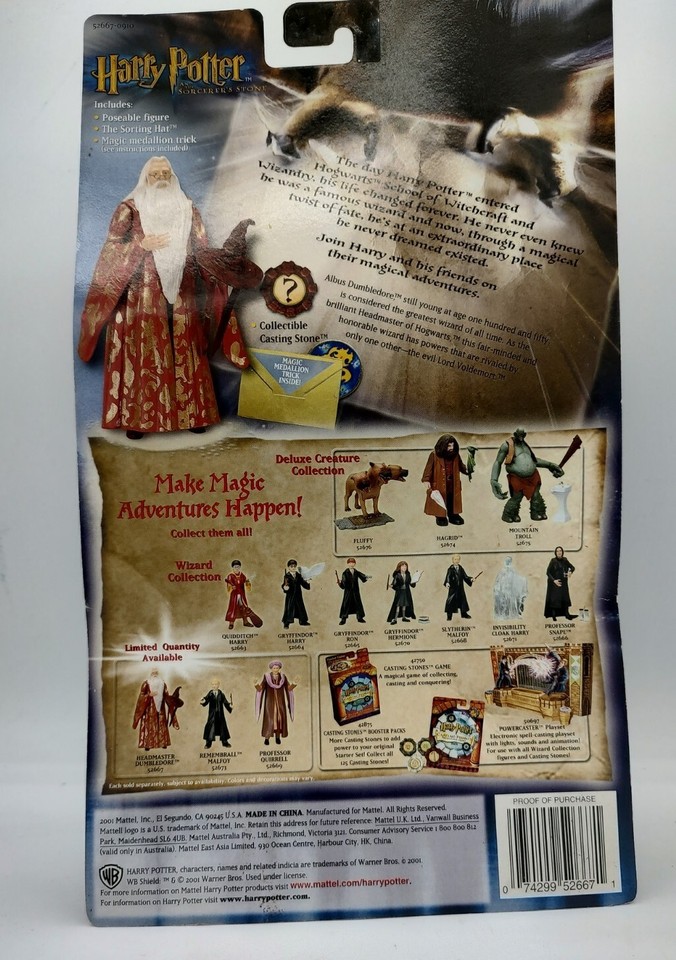 Harry Potter Headmaster Dumbledore Mattel Figure 2001 RARE (box damage ...