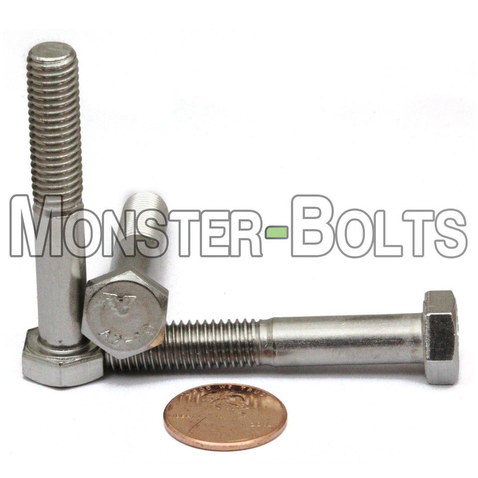 M8 Hex Cap Bolts / Screws, A2 Stainless Steel, 1.25 Coarse DIN 933 931 ...
