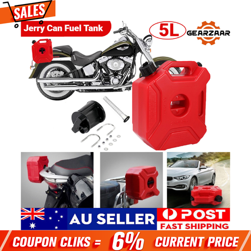 5L Motorcycle Jerry Can Gas Diesel Oil Petrol Fuel Spare Tank Container ...
