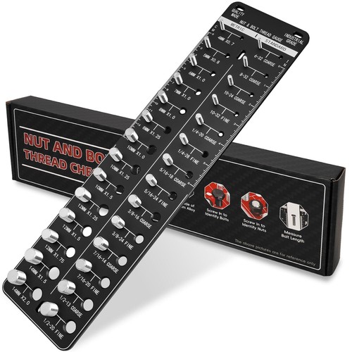 Thread Checker Gauge - Standard & Metric Bolt and Nut Size Identifier ...