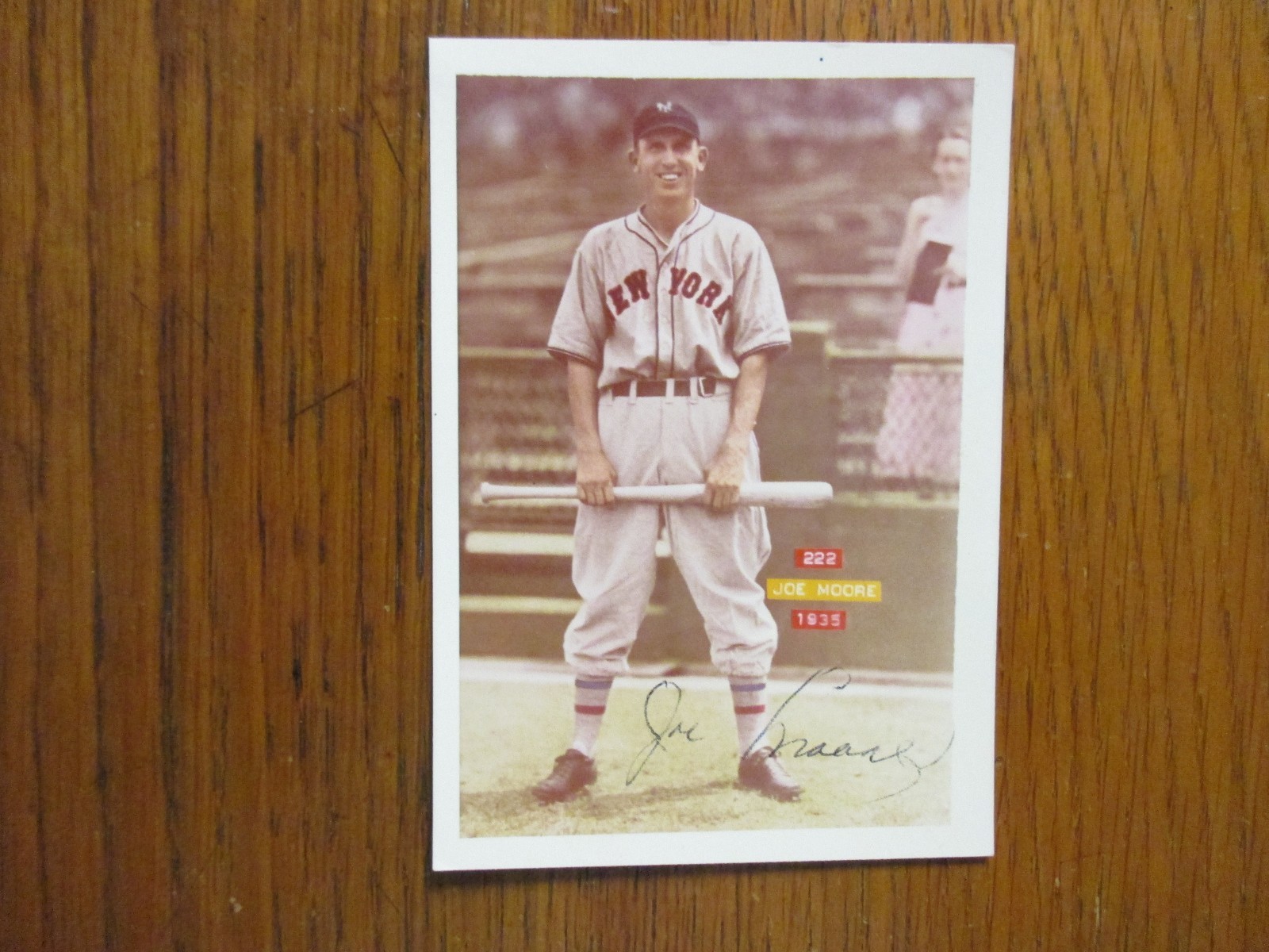 JO-JO MOORE (JOE MOORE) Giants Signed 3 1/2" X 5" Color Photo (Died in ...