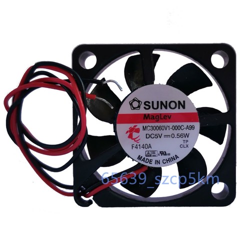 SUNON MC30060V1-000C-A99 DC 5V 0.56W 30X30X6MM 3CM 2-Wire Silent ...