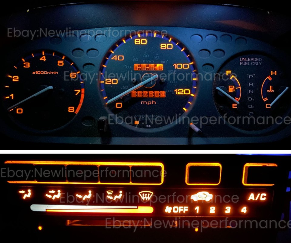 LED Cluster + Climate Control Bulb KIT for Honda Civic Ek 96-98 (Color ...