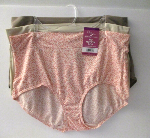 Olga by Warners brief panties no muffin top microfiber 3 pair plus size ...