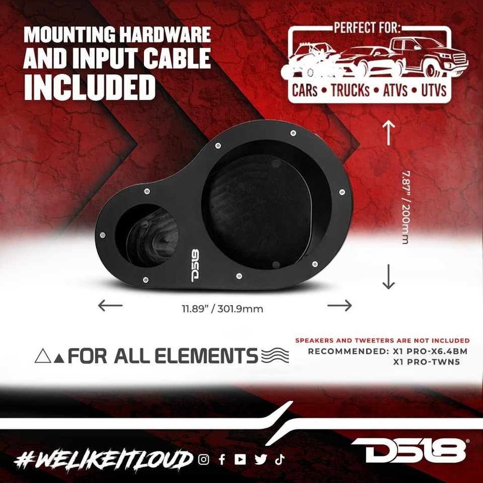DS18 Hydro EN6P High Density Abs Universal Speaker Pods, 2-Way Pod 1 X ...