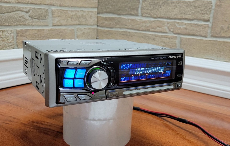 RARE ALPINE CDA-9853 CD MP3 PLAYER with BLUETOOTH ADAPTER and REMOTE ...