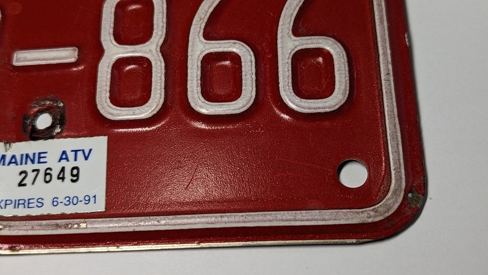 MAINE ATV ALL TERRAIN VEHICLE LICENSE PLATE ATV 48-866 4-WHEELER | eBay