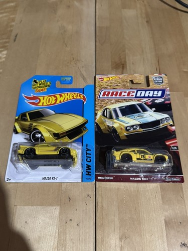2017 Hot Wheels Race Day MAZDA RX3 Yellow 2/5, HWCITY Yellow Pair | eBay