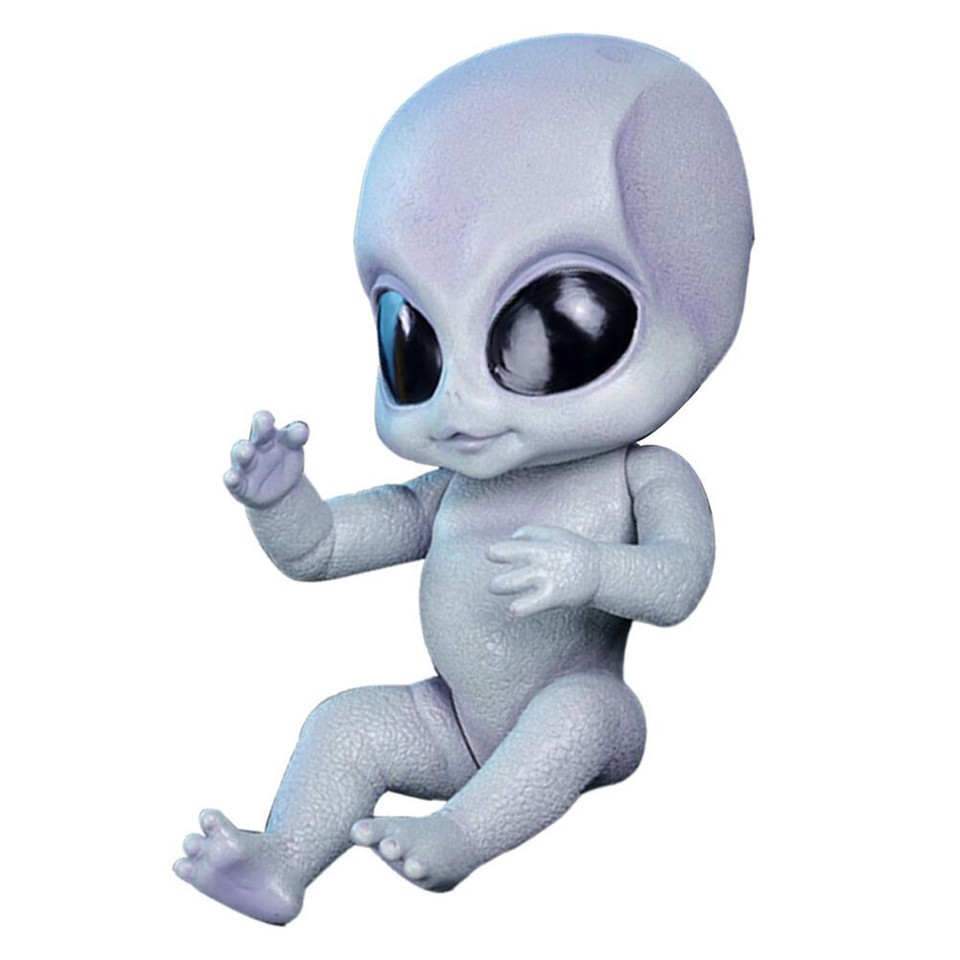 14 Inch Cute Alien Baby Dolls Silicone Simulation Reborn Grey Blue NY9 ...