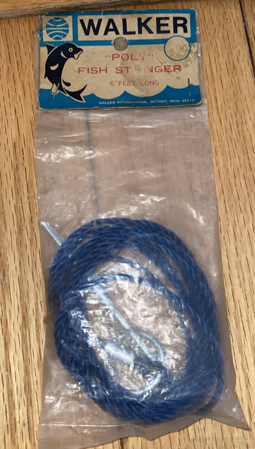 Walker Vintage Fish Stringer Poly New In Package Old Stock Blue 6 Foot ...
