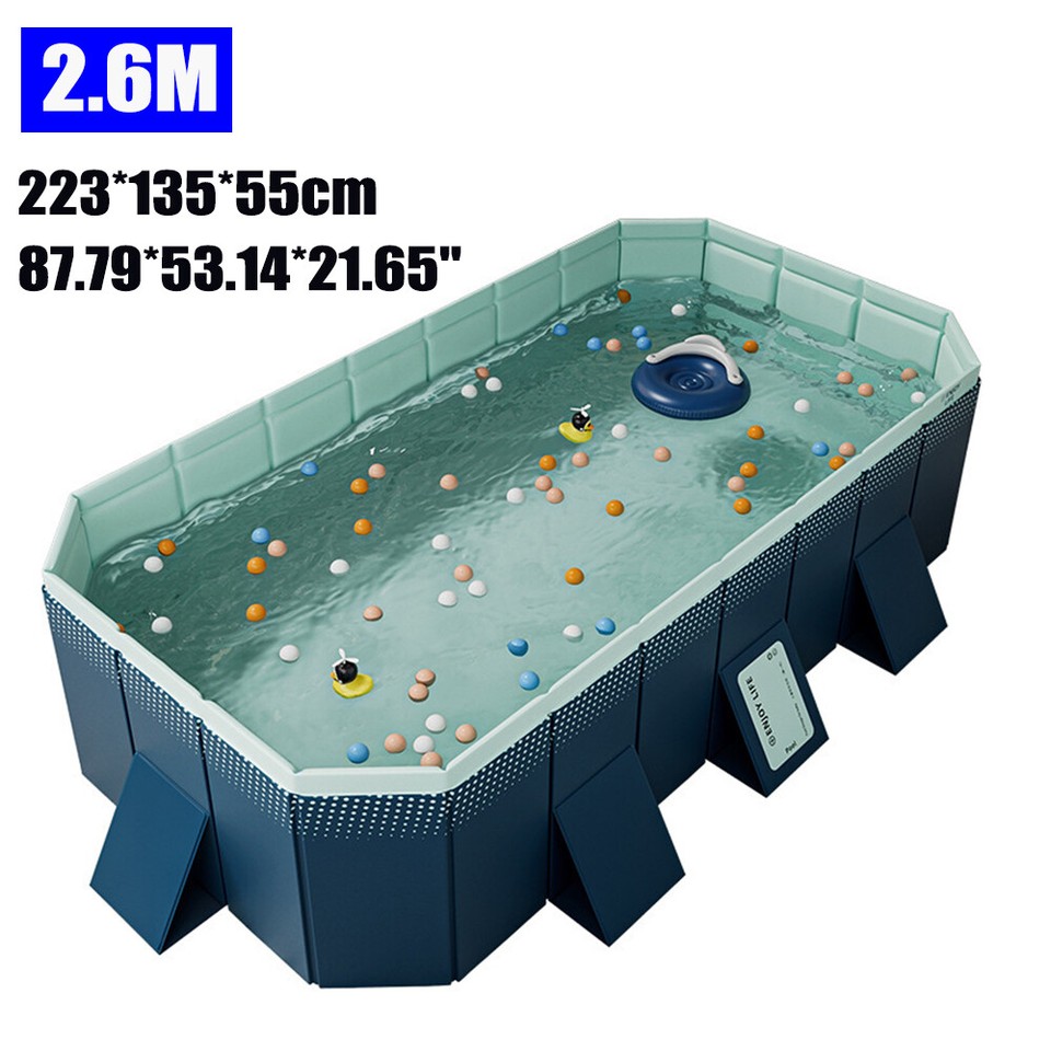 Rectangular Family Above Ground Swimming Pool Foldable Adult Kiddie ...